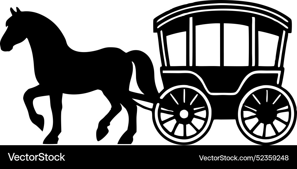 Horse-drawn carriage icon 3 Royalty Free Vector Image
