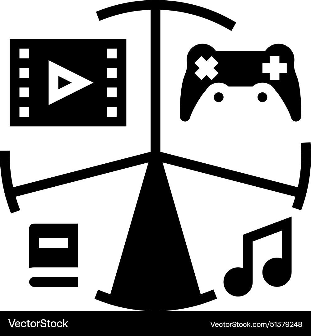 Otaku lifestyle glyph icon Royalty Free Vector Image