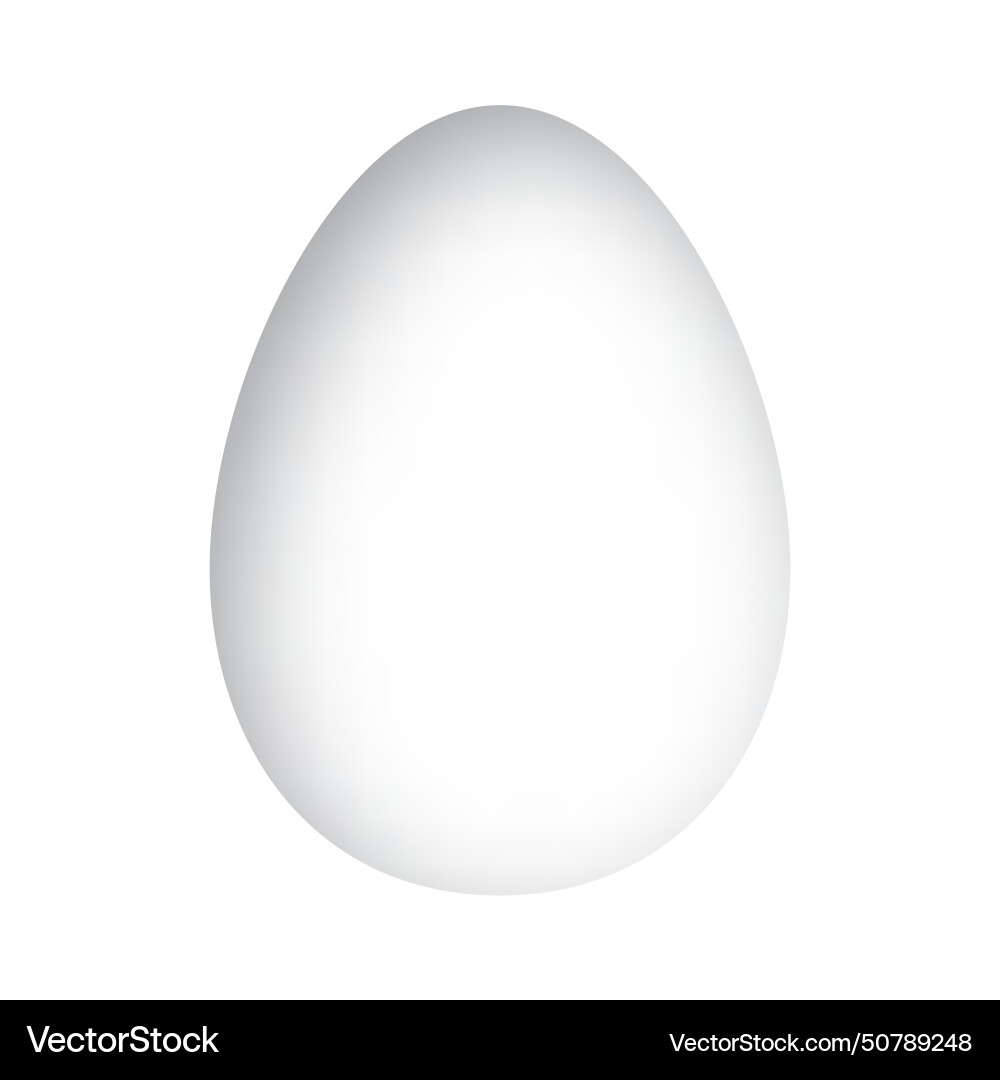 Single white egg on background Royalty Free Vector Image