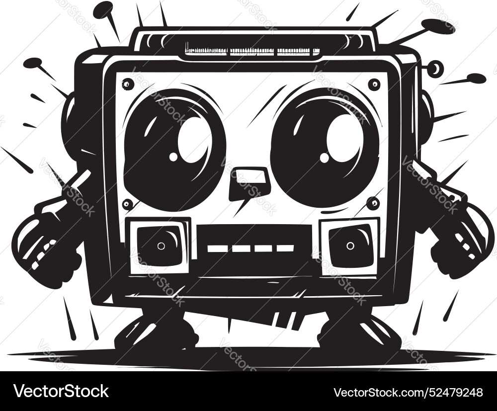 Soundwave sentinel emblem boombox melody master Vector Image
