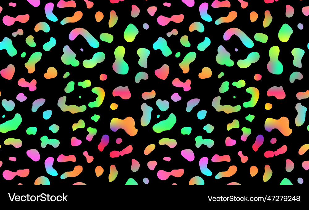 Trendy neon leopard pattern horizontal background Vector Image