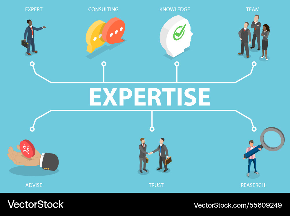 3d isometric flat of expertise Royalty Free Vector Image