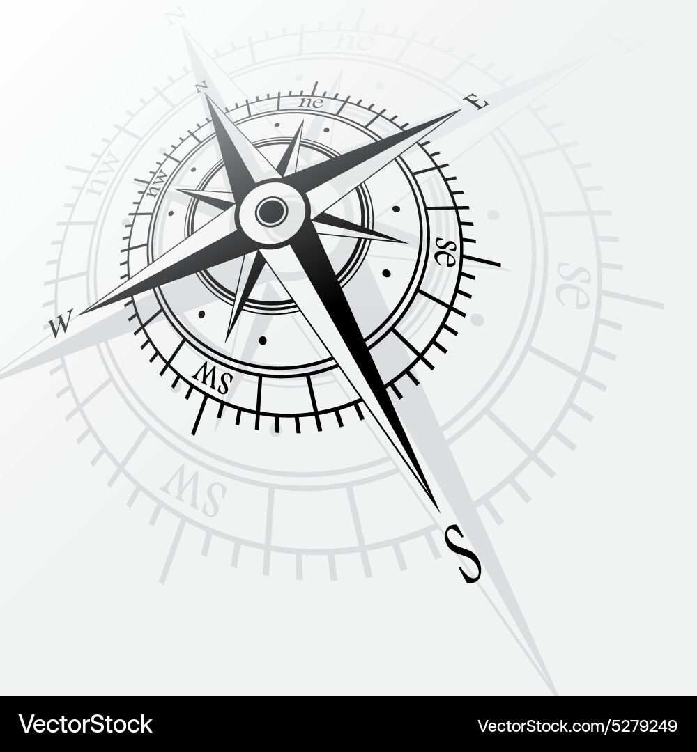 Black Wind Rose Compass – Royalty-Free Vector | VectorStock