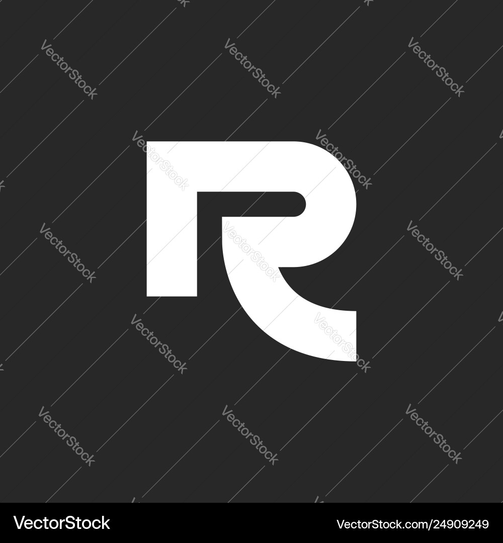 Bold letter r logo thick one line creative Vector Image