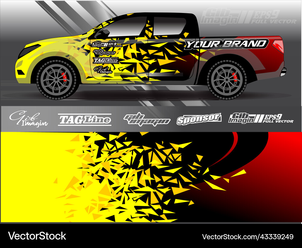 Car wrap design livery for racing Royalty Free Vector Image