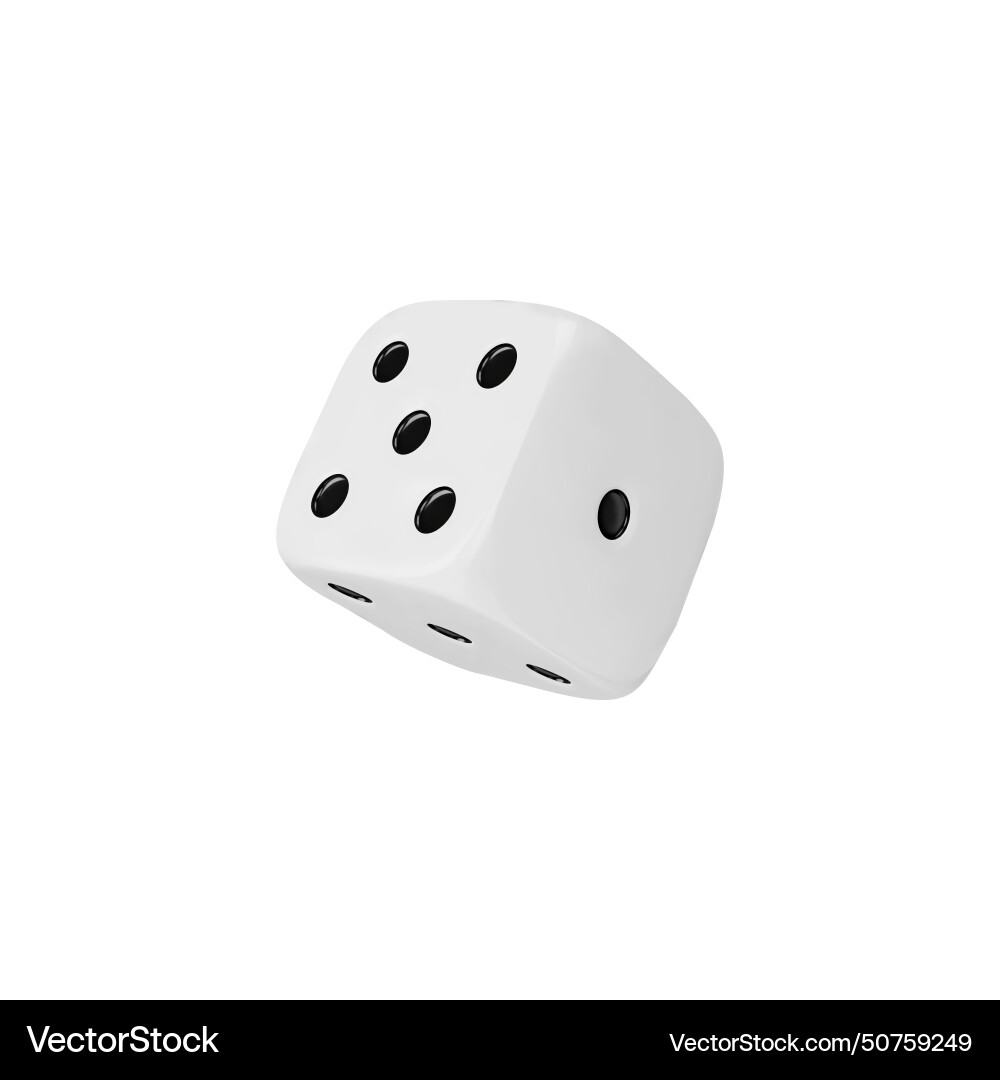 Classic white dice 3d Royalty Free Vector Image