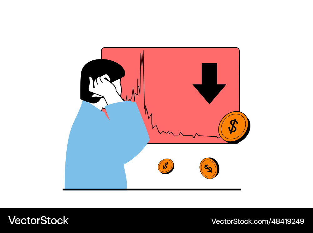 Crisis management concept with people scene Vector Image Crisis management concept with people scene Vector Image