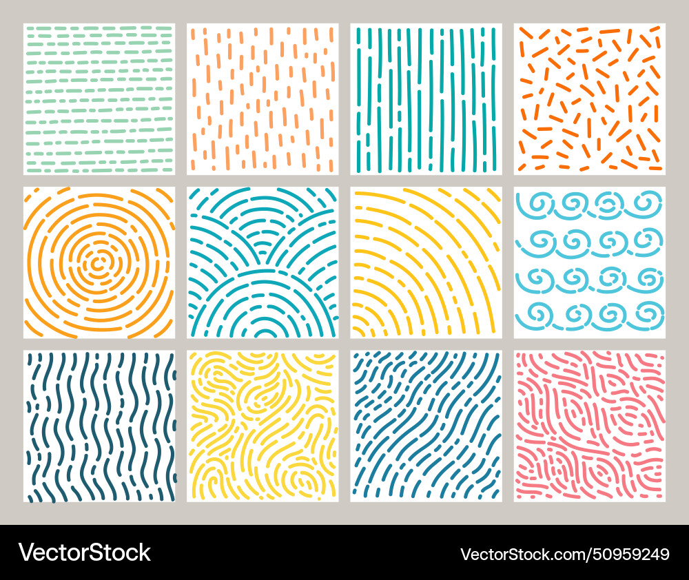 Cute doodle textures abstract patterns hand Vector Image