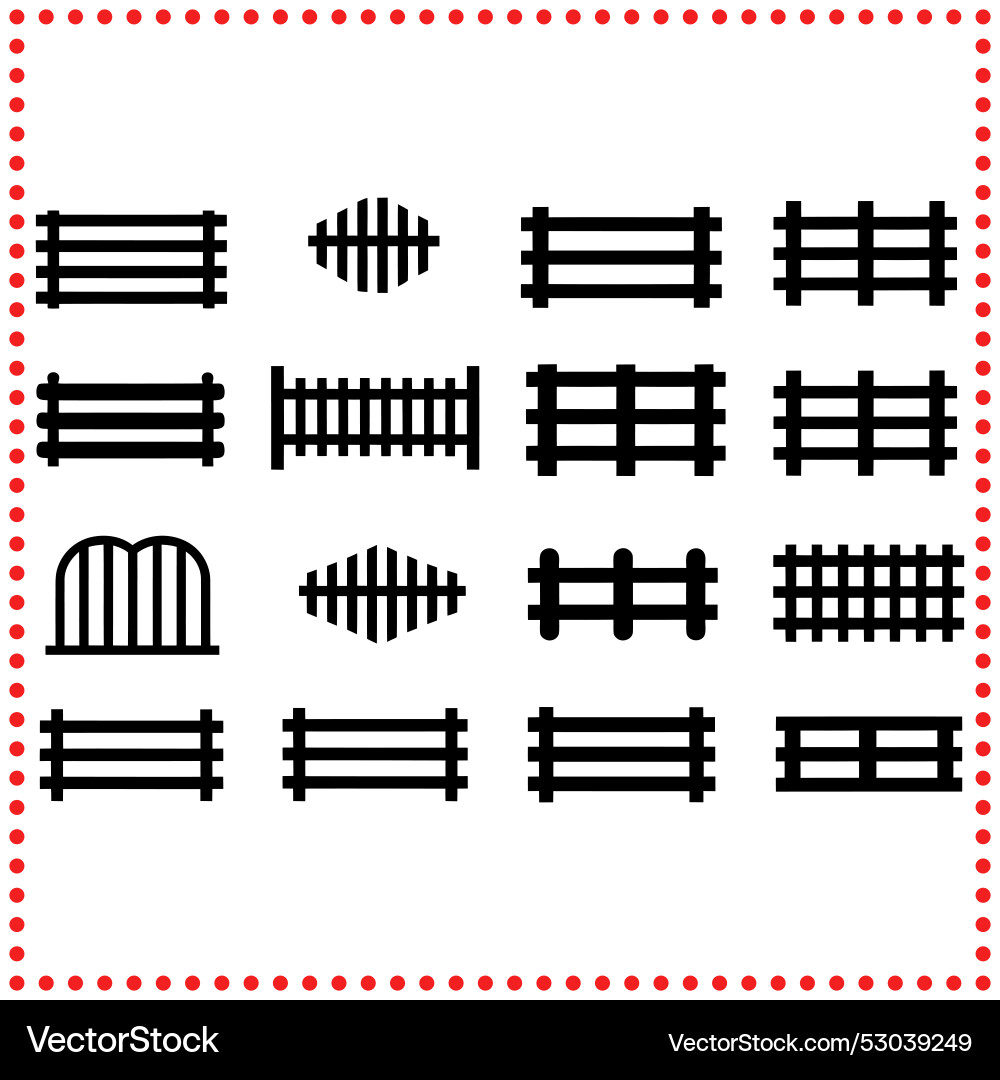 Diverse fence styles collection perfect Royalty Free Vector