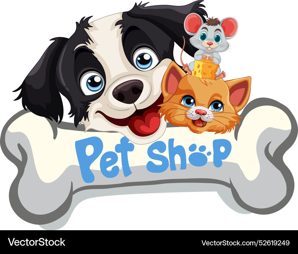 Dog cat and mouse in harmony Royalty Free Vector Image