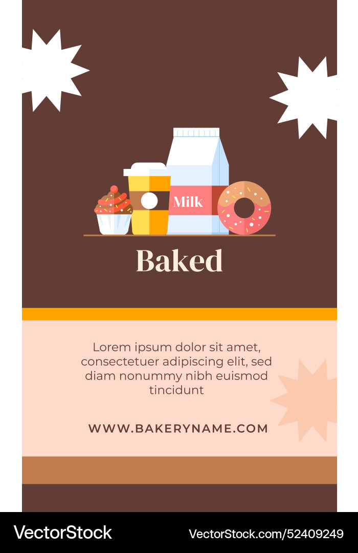 Flat design bakery shop id card Royalty Free Vector Image
