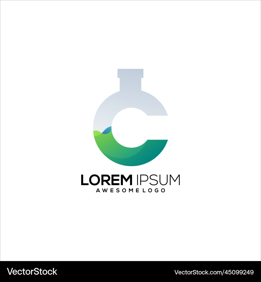 Letter c lab colorful gradient water template Vector Image