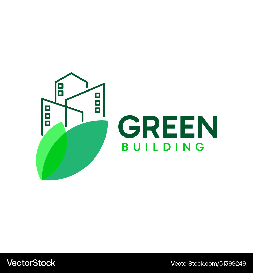 Modern leaf and building property logo Royalty Free Vector