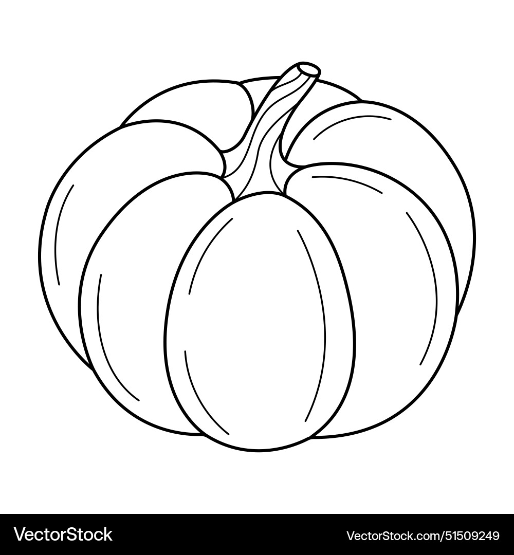 Pumpkin doodle icon art therapy coloring page Vector Image