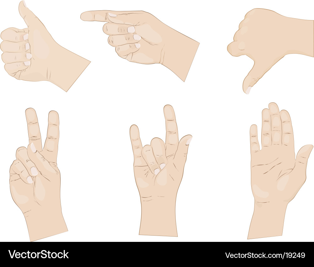 Set of hand gestures Royalty Free Vector Image