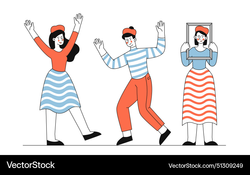 Set of mimes simple Royalty Free Vector Image - VectorStock