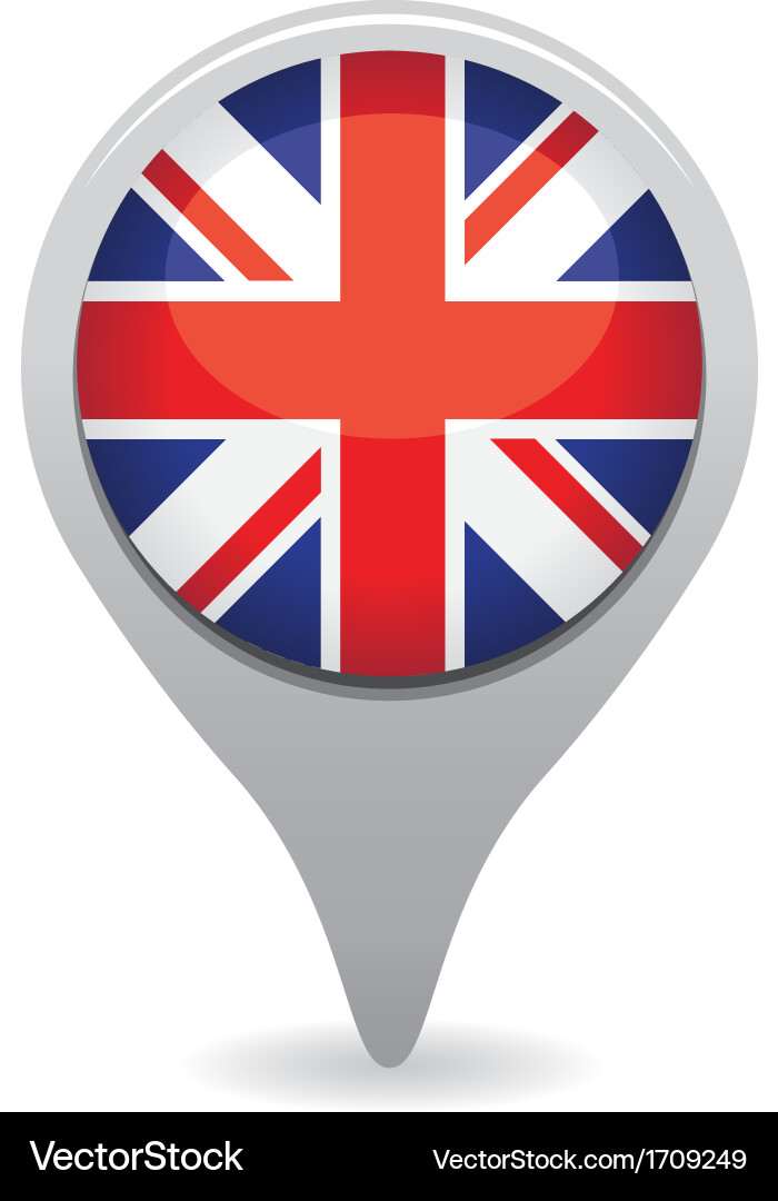 Uk flag pointer Royalty Free Vector Image - VectorStock