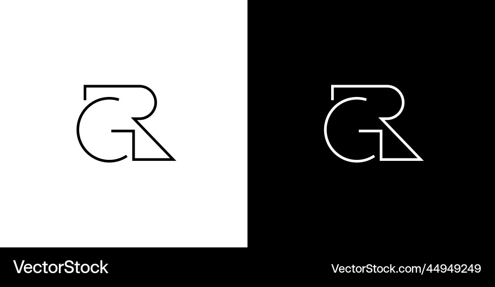 Unique and modern gr logo design Royalty Free Vector Image