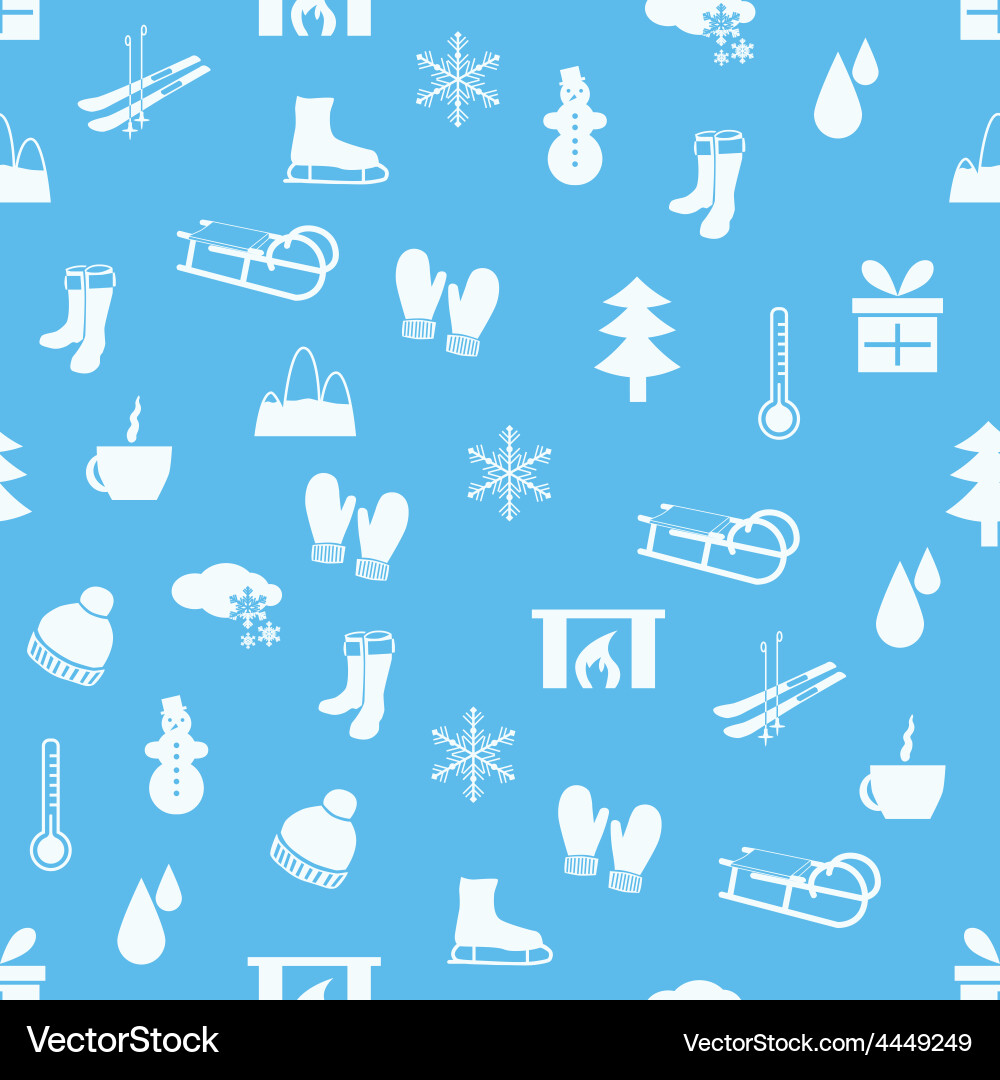 Winter seamless pattern Royalty Free Vector Image