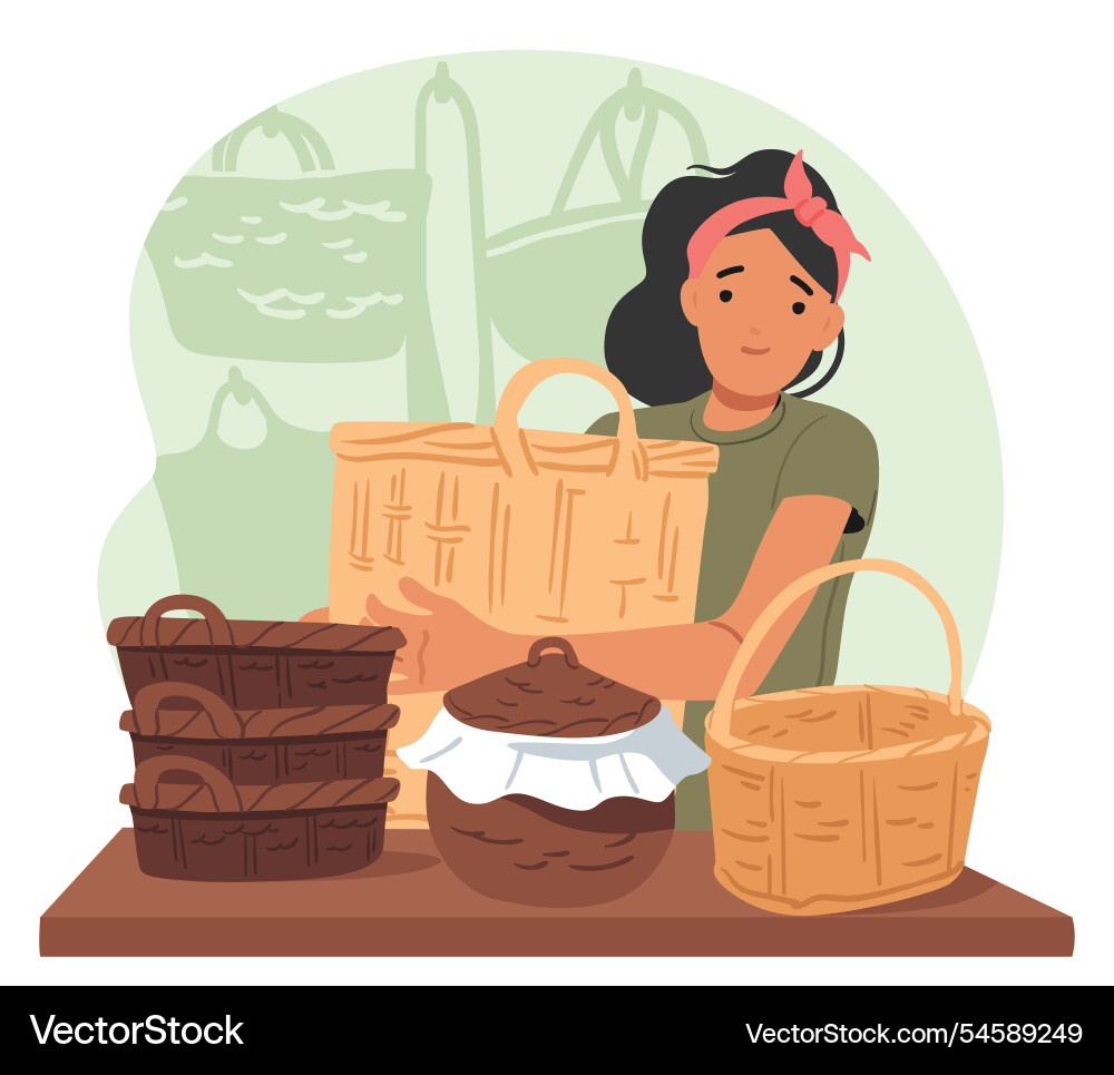 Young woman cartoon character promoting creative Vector Image