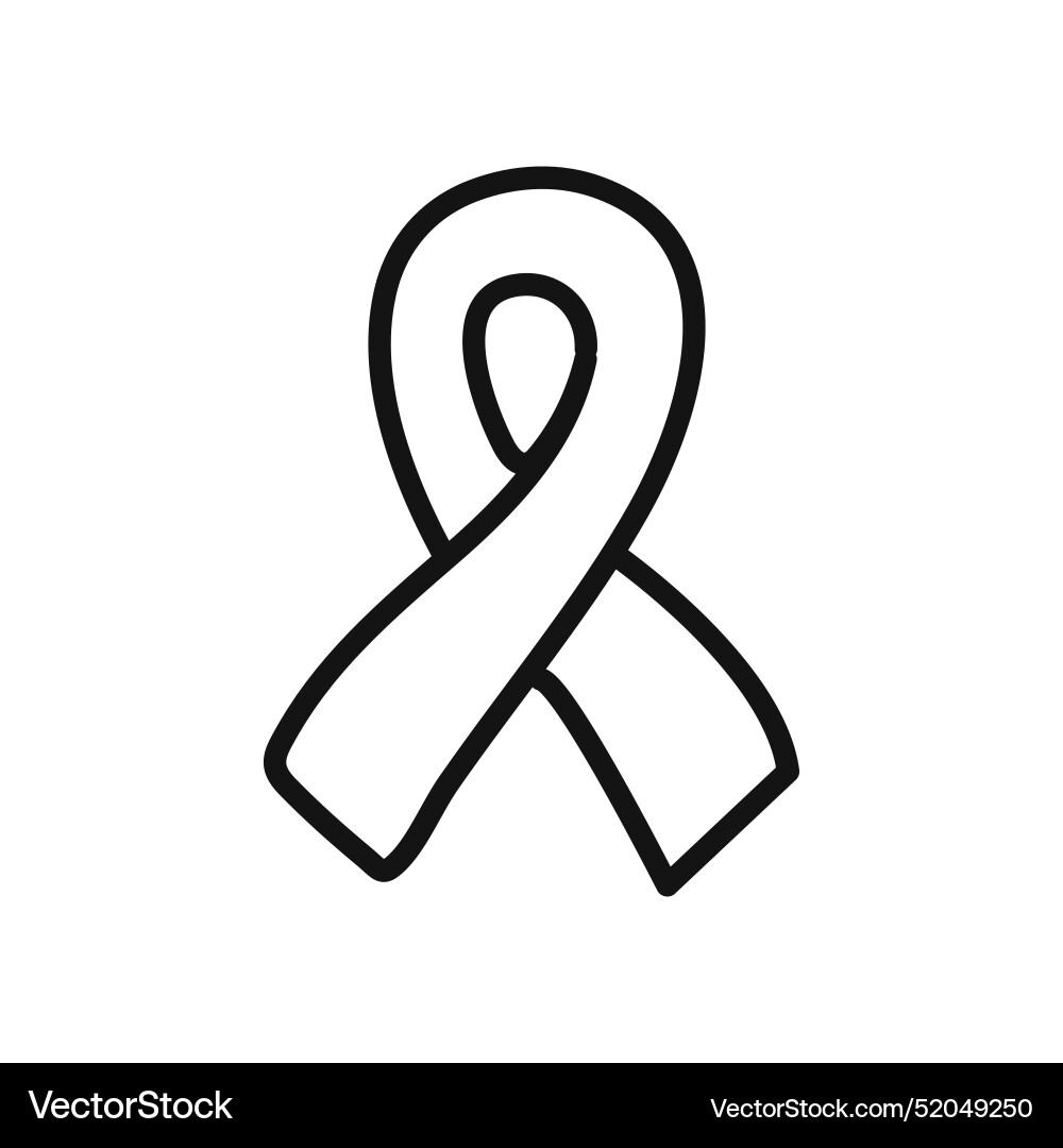 Awareness ribbon icon linear graphics sign Vector Image