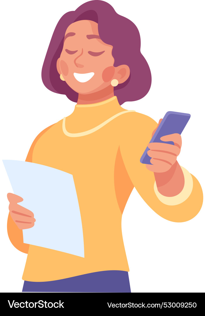 Business process with woman busy analytics Vector Image