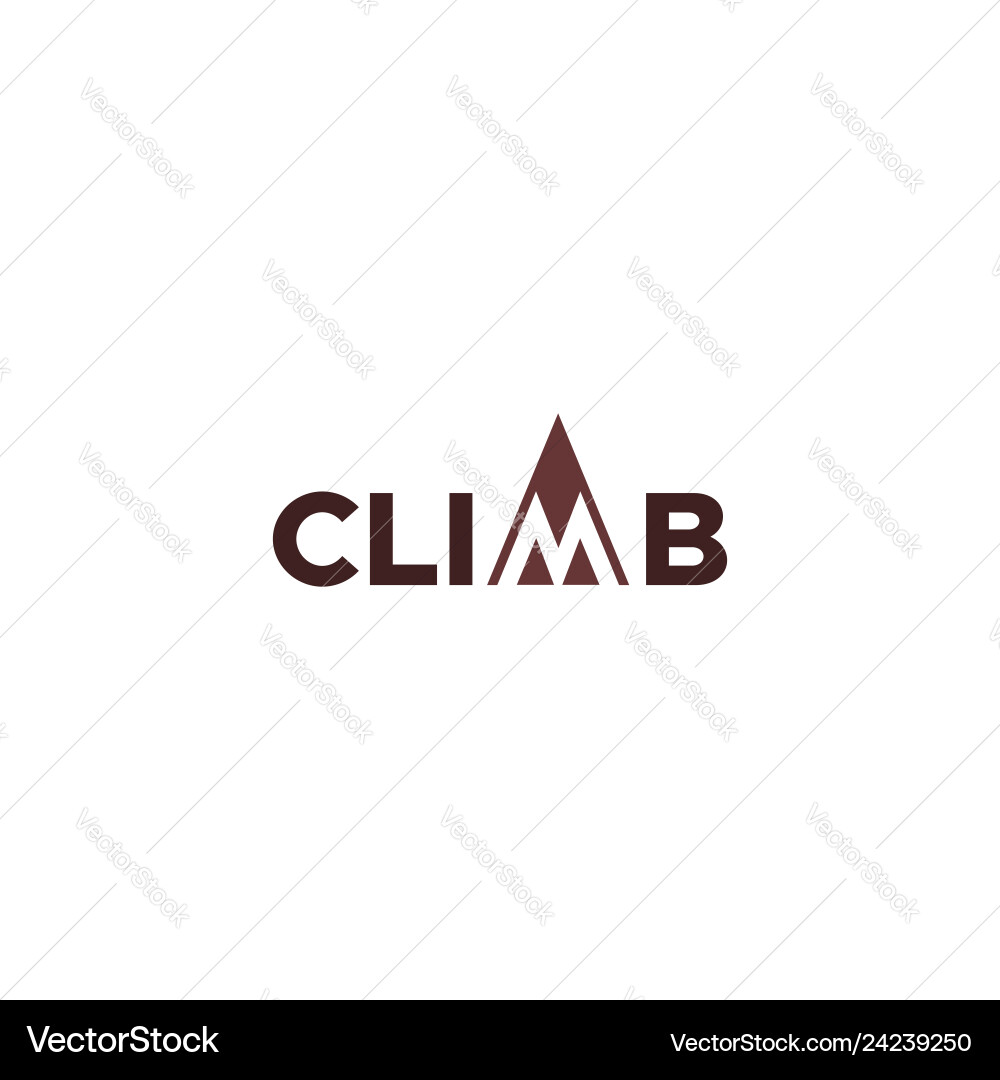 Climb text logo Royalty Free Vector Image - VectorStock