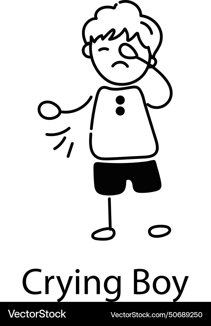 Crying boy Royalty Free Vector Image - VectorStock