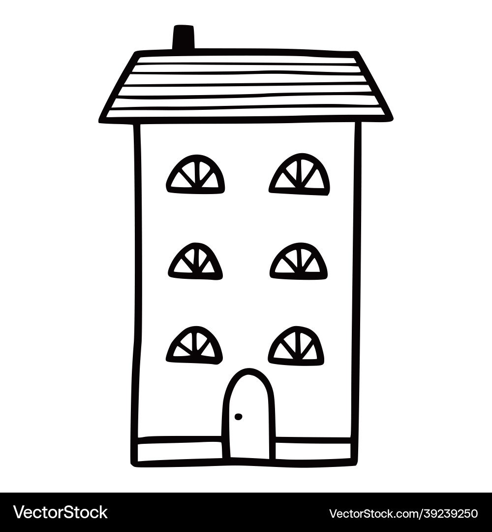 Doodle building hand drawn sketch Royalty Free Vector Image