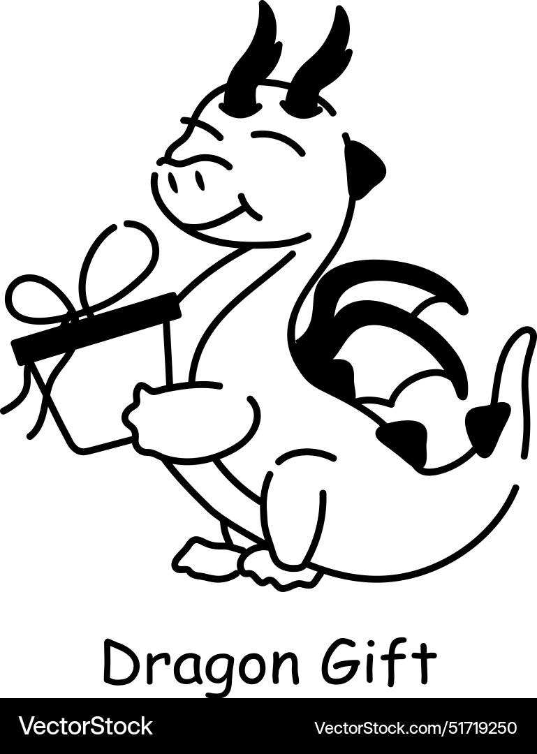 Dragon gift Royalty Free Vector Image - VectorStock