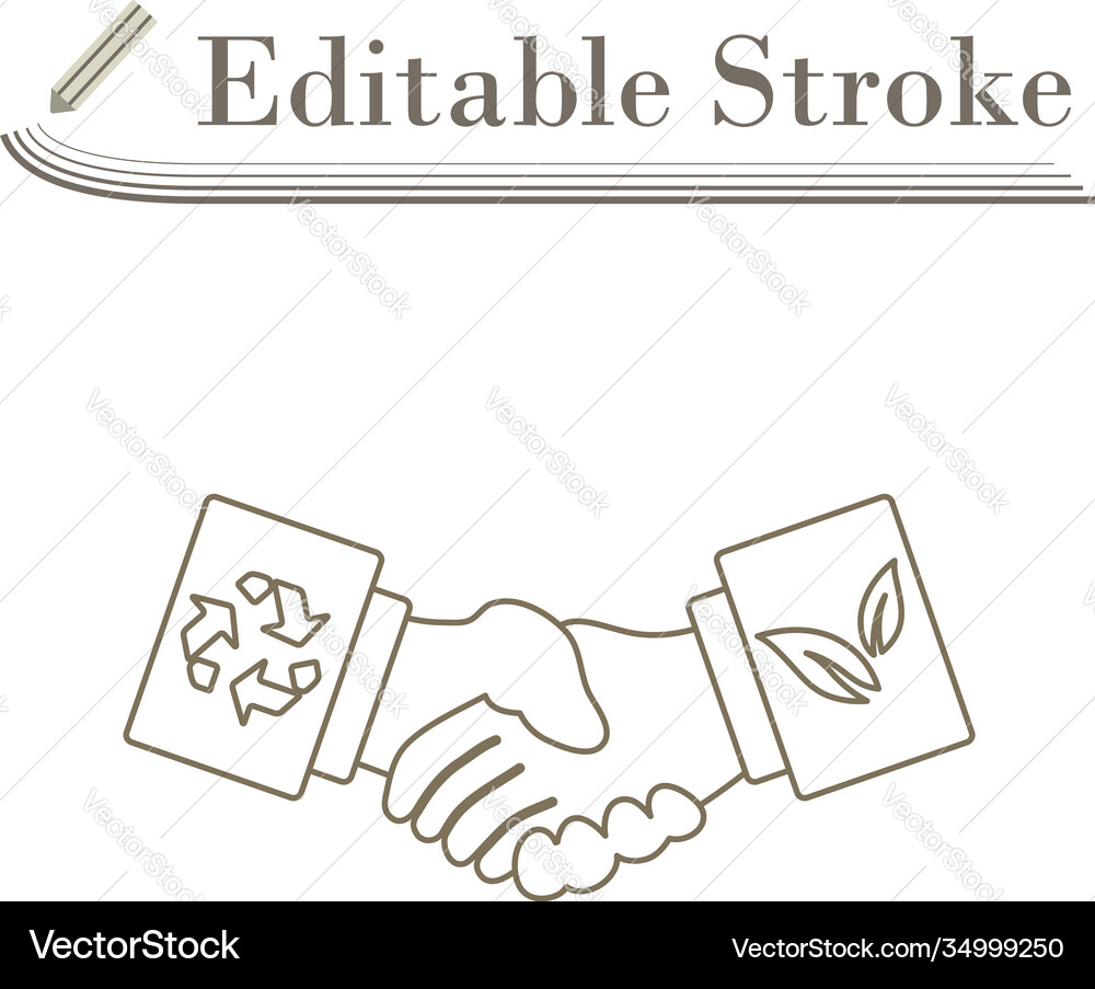 Ecological handshakes icon Royalty Free Vector Image