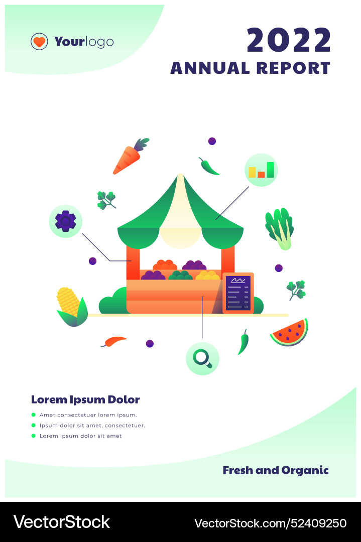 Gradient local market annual report Royalty Free Vector