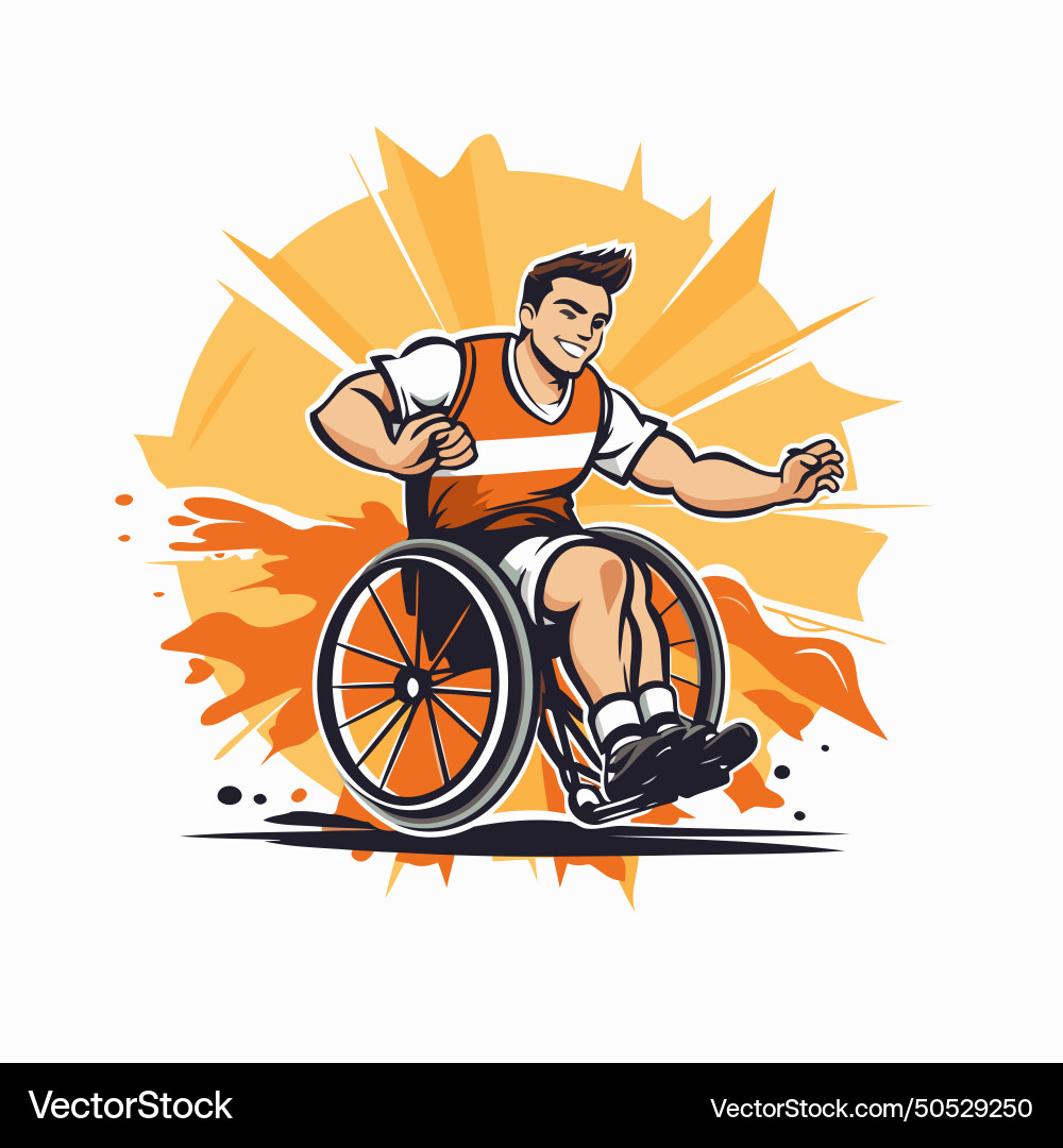 Handicapped man in a wheelchair Royalty Free Vector Image
