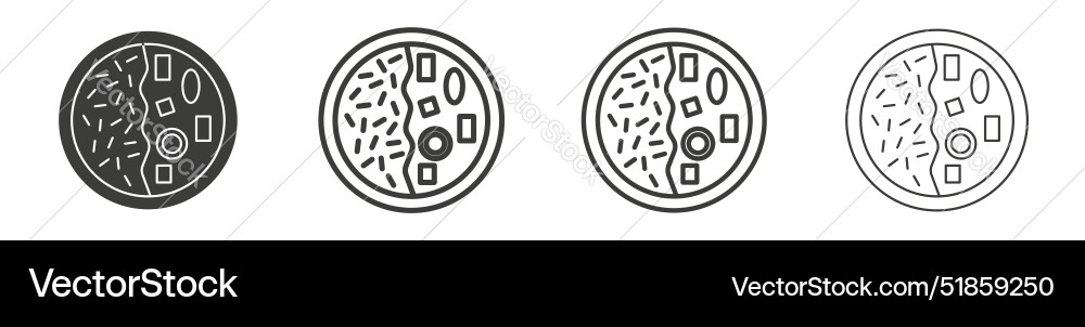 Kare raisu icon set japanese curry food sign in Vector Image