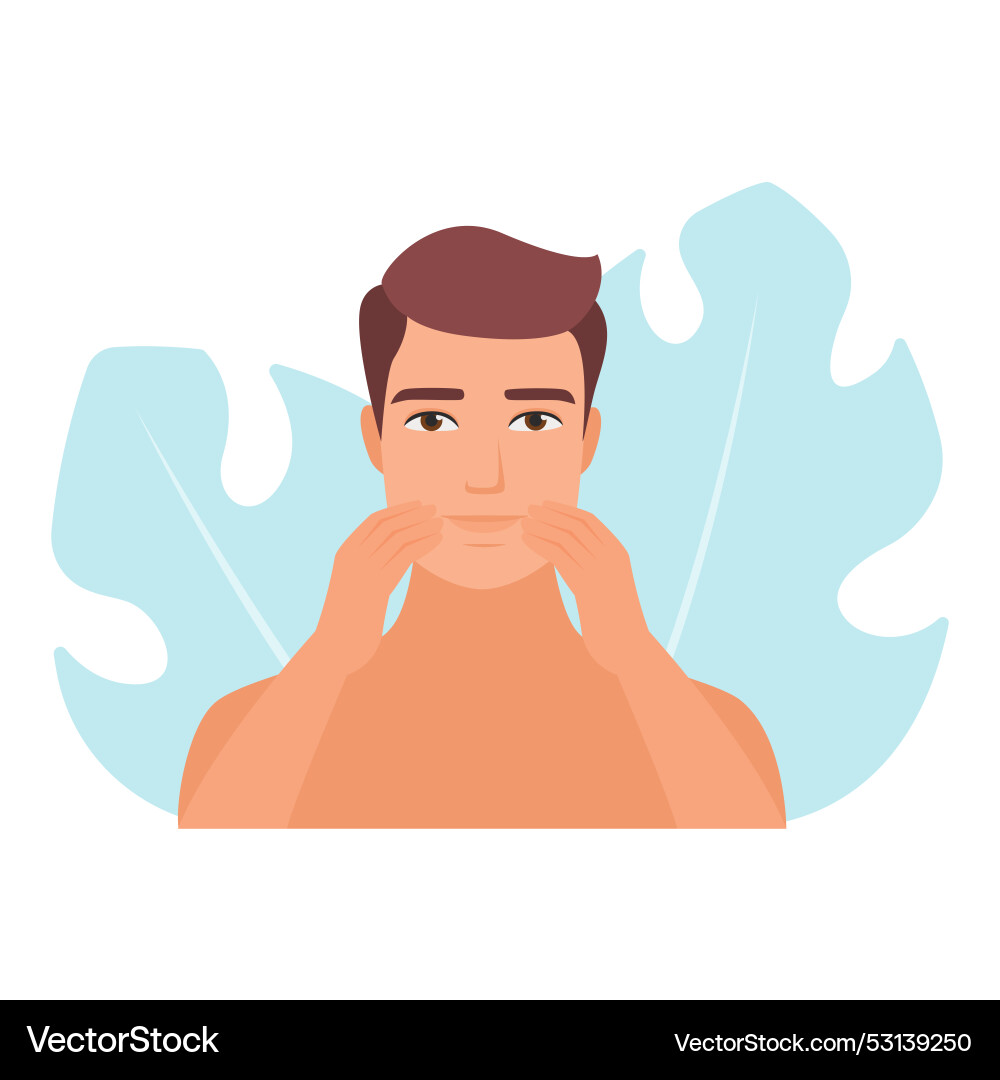 Man after shaving Royalty Free Vector Image - VectorStock