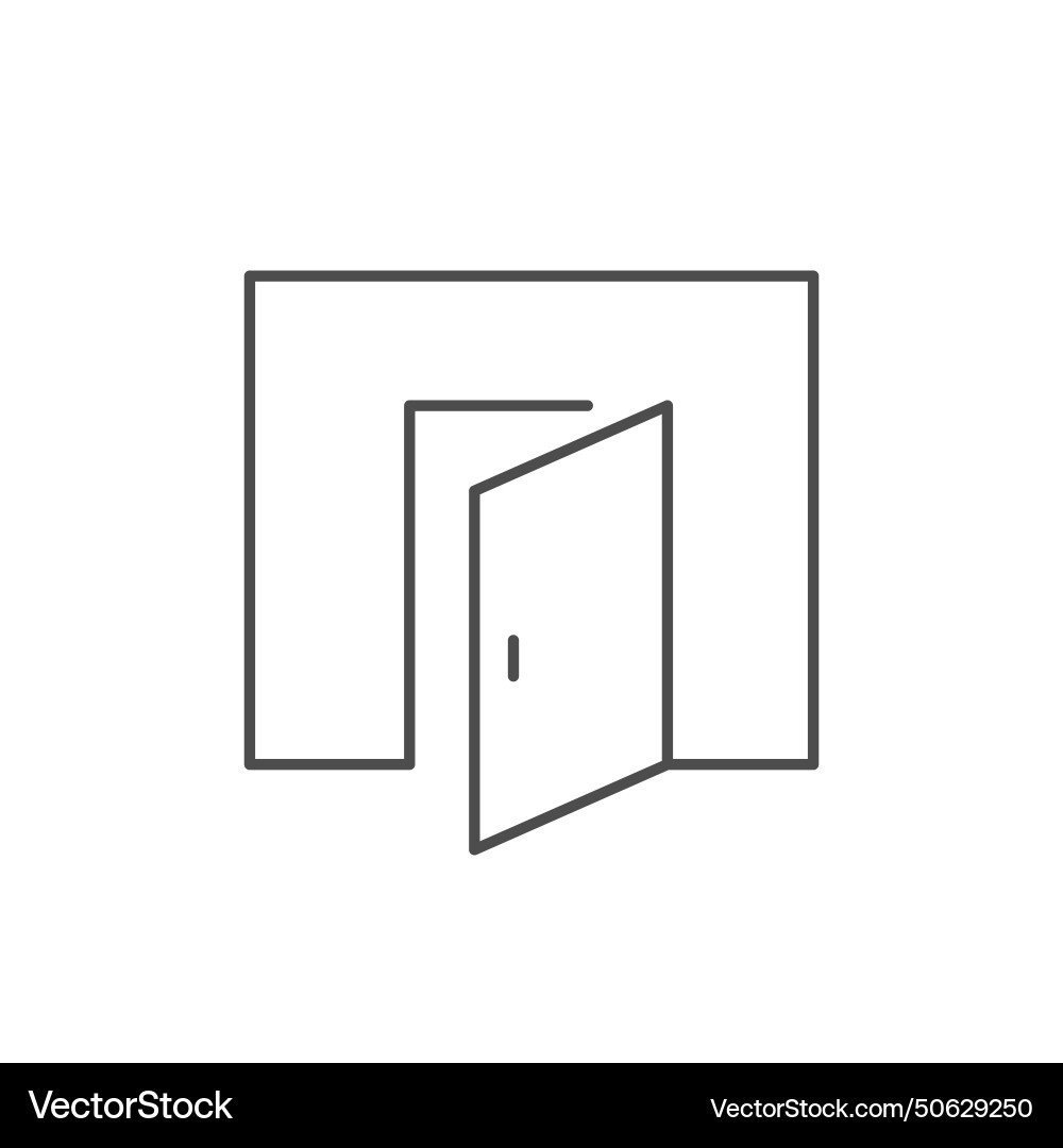 Open door line outline icon Royalty Free Vector Image