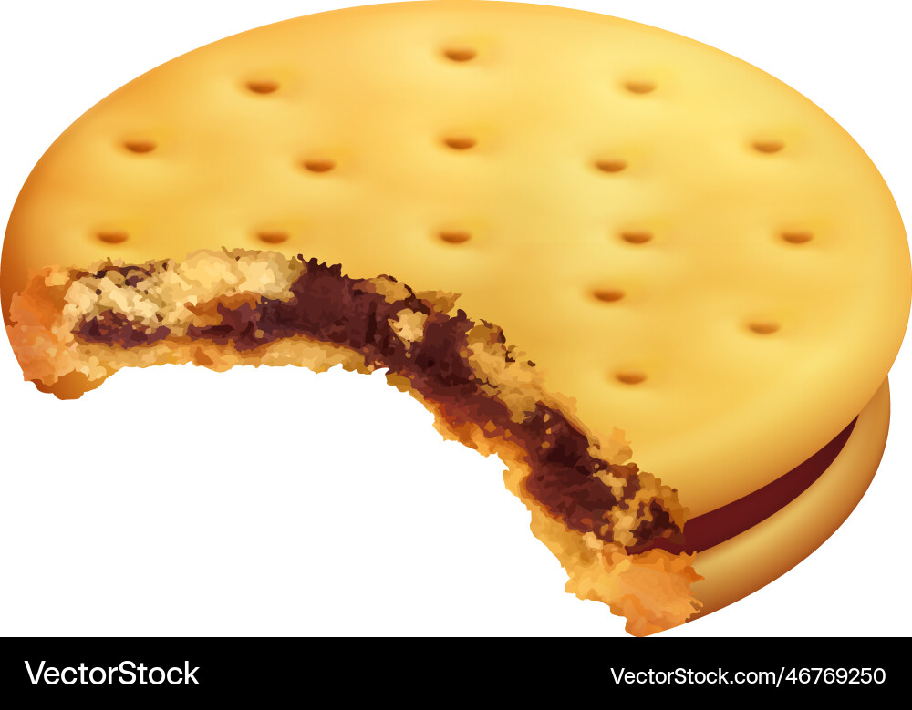 Realistic bitten cookie Royalty Free Vector Image