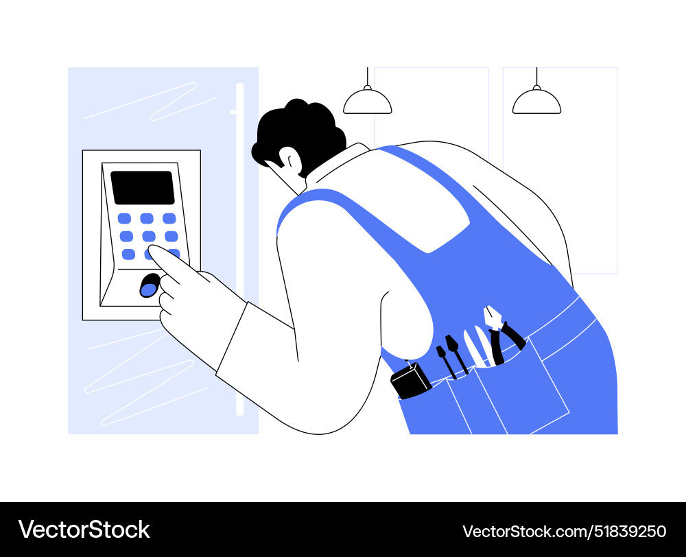 Smart access system installation abstract concept Vector Image