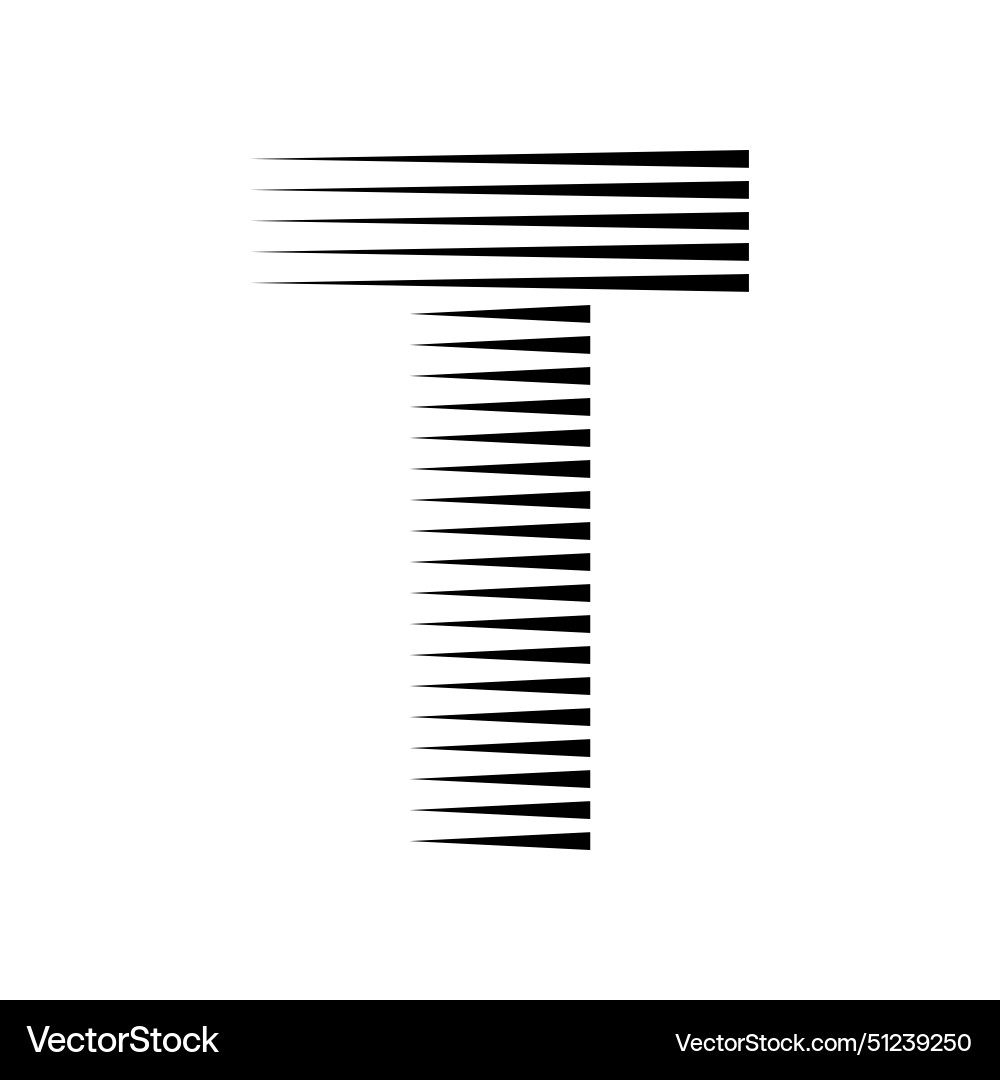 T letter lines logo icon Royalty Free Vector Image