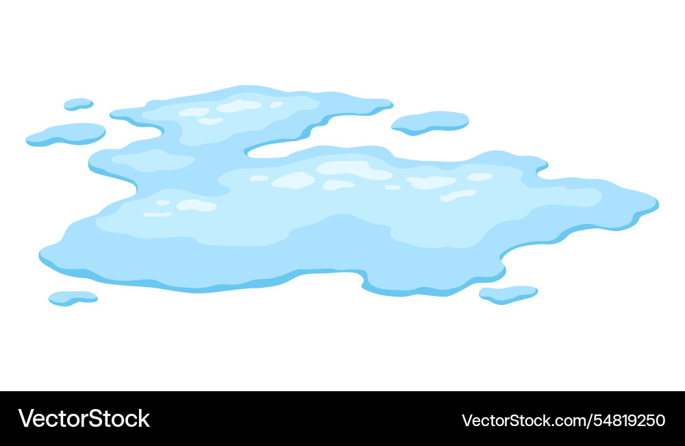 Water spill puddle blue liquid shape in flat Vector Image