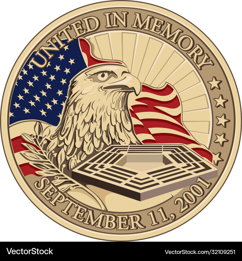 911 memorial coin Royalty Free Vector Image - VectorStock