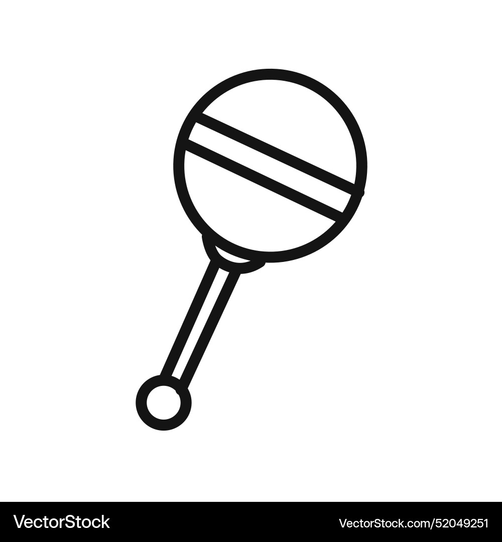 Baby rattle icon linear graphics sign Royalty Free Vector