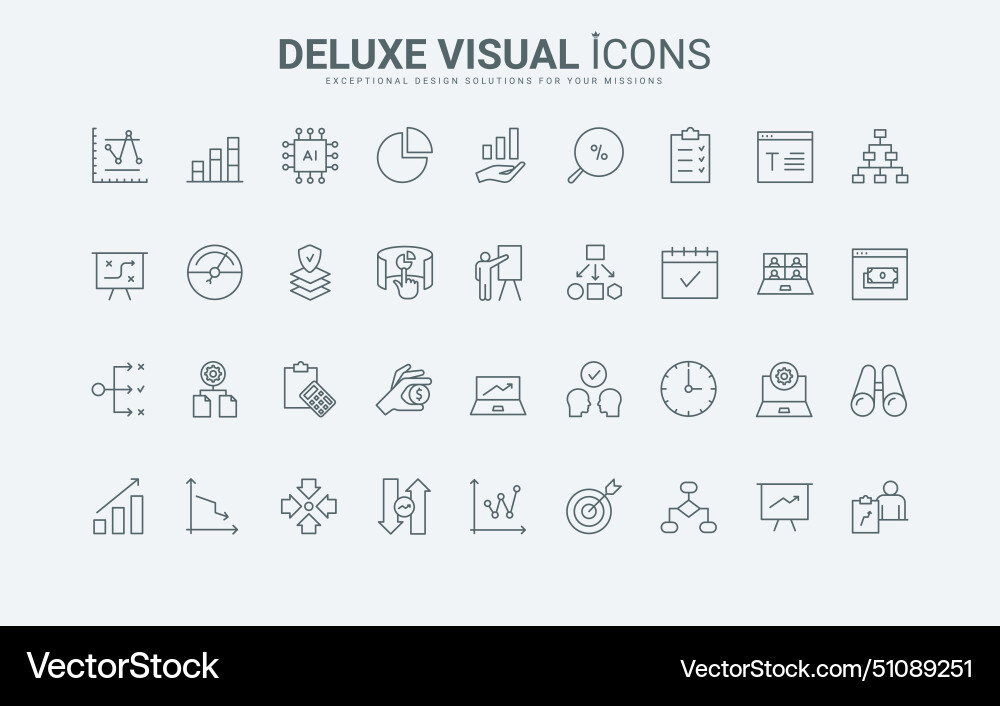 Business data research analysis of algorithms Vector Image