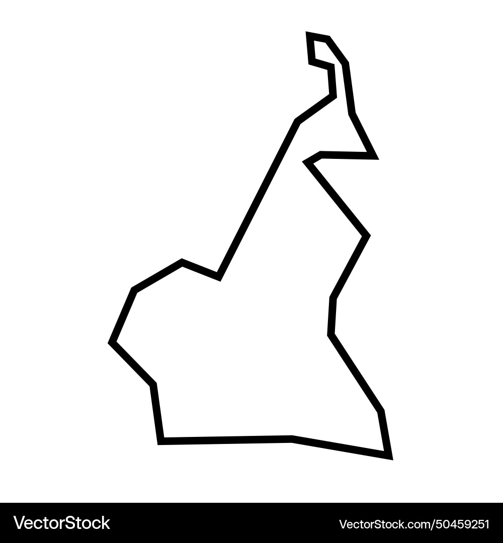 Cameroon country map thick outline icon Royalty Free Vector