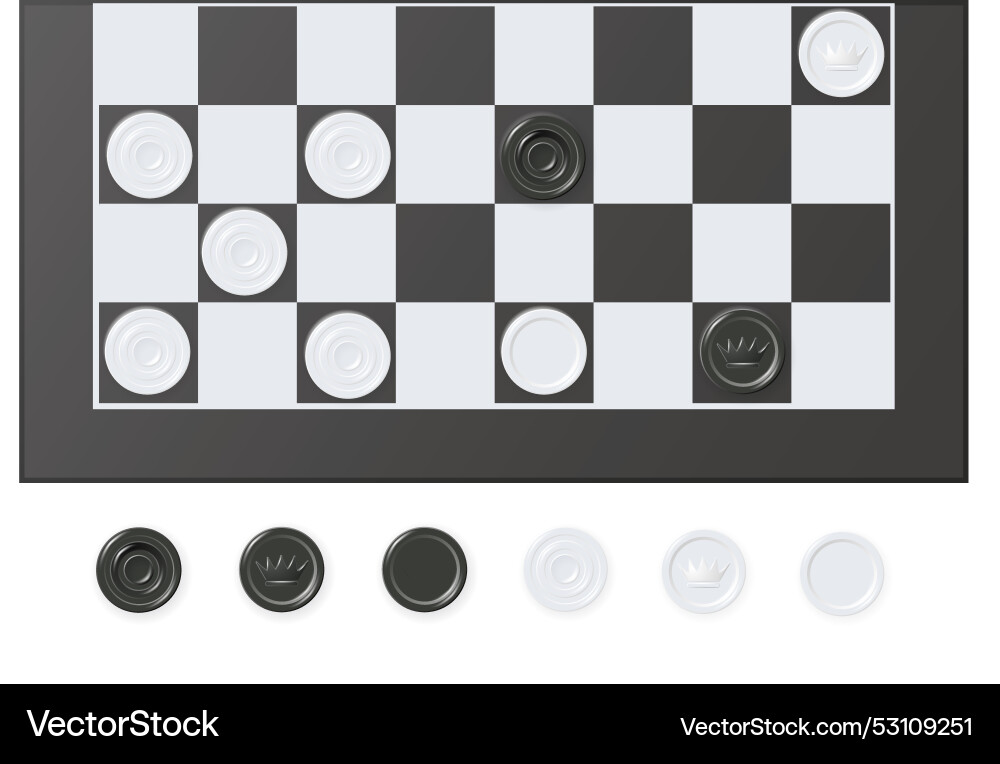 Chess boards on wooden background draughts game Vector Image