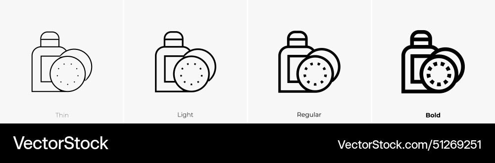 Cotton pad icon thin light regular and bold style Vector Image