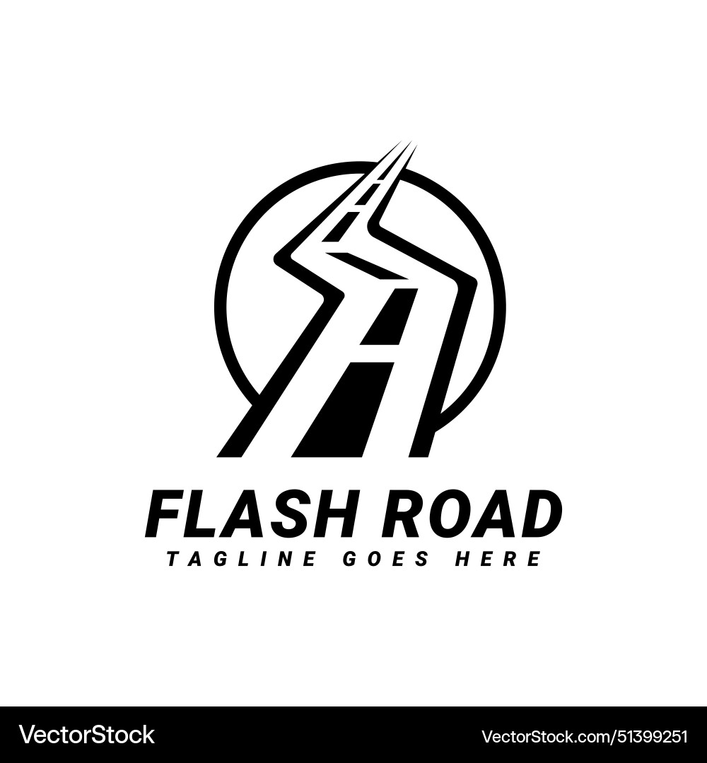 Flash road logo design minimalist streets Vector Image