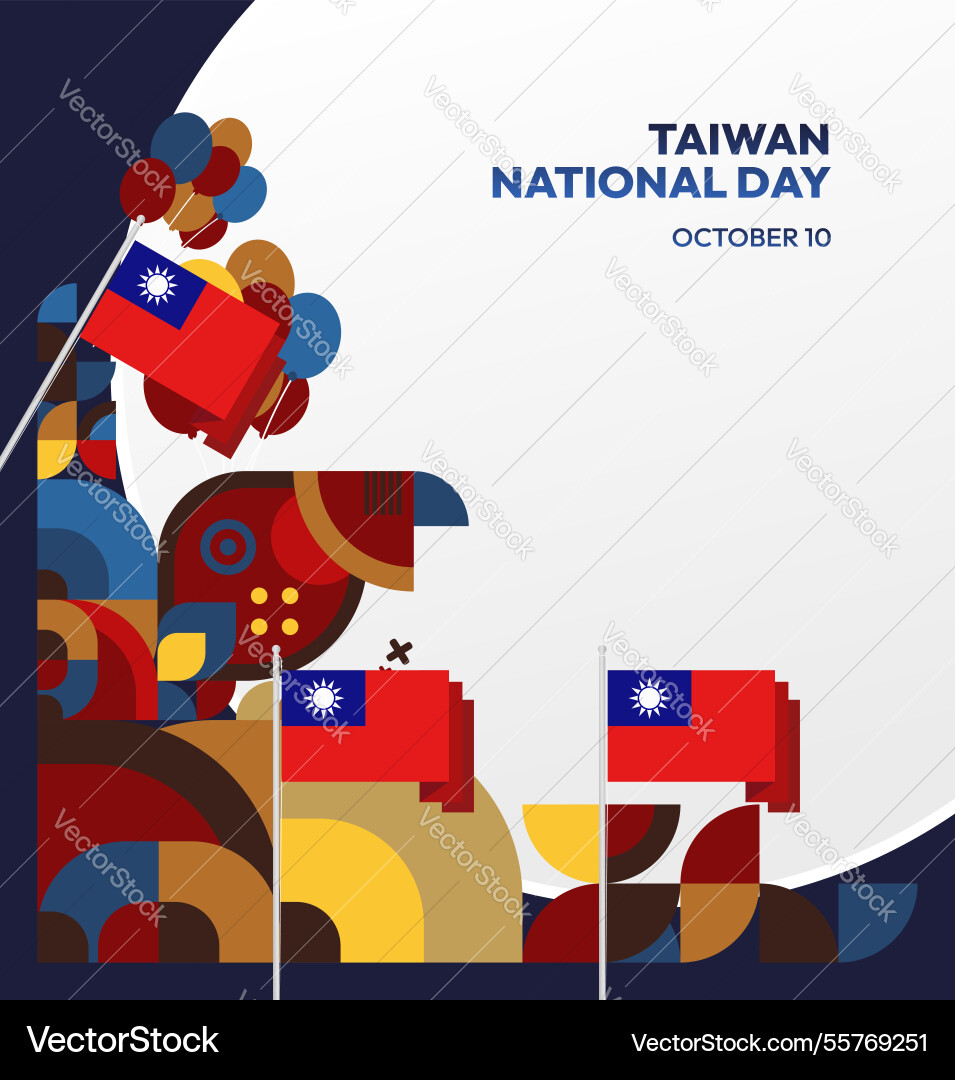 Happy taiwan double tenth day celebration Vector Image