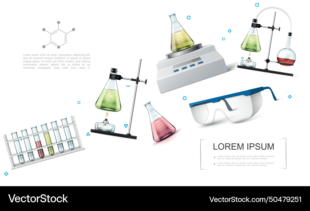 Realistic laboratory research equipment concept Vector Image
