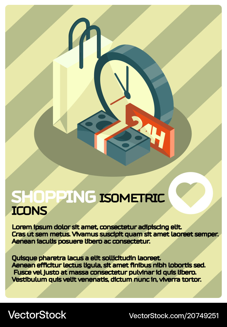 Shopping color isometric poster Royalty Free Vector Image